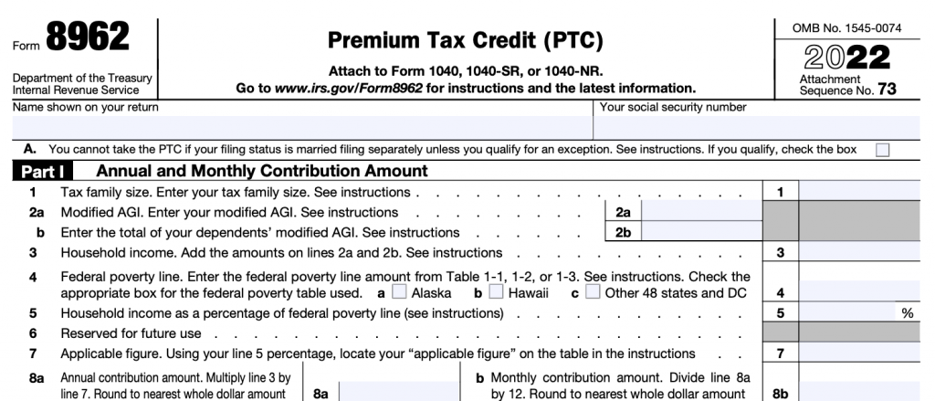 IRS Form 8962 - Calculate Your Premium Tax Credit (PTC) - SmartAsset