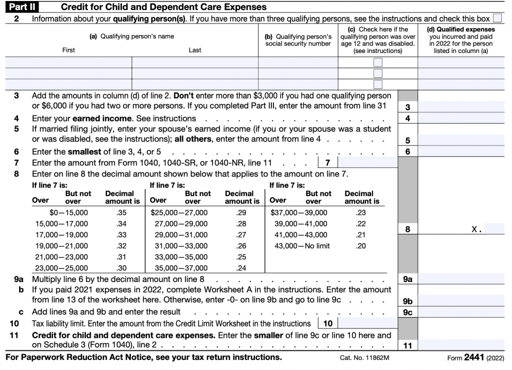 All About IRS Form 2441 - SmartAsset