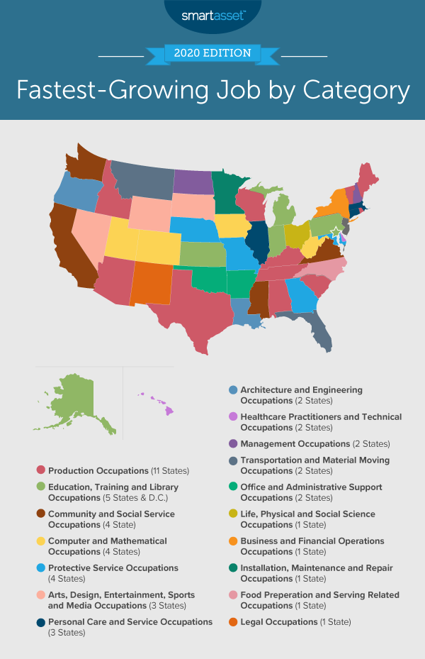 The Fastest-Growing Job in Each State - 2020 Edition - SmartAsset