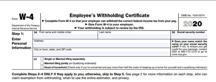 W 4 Form Irs How To Fill It Out Definitive Guide 2020 Smartasset